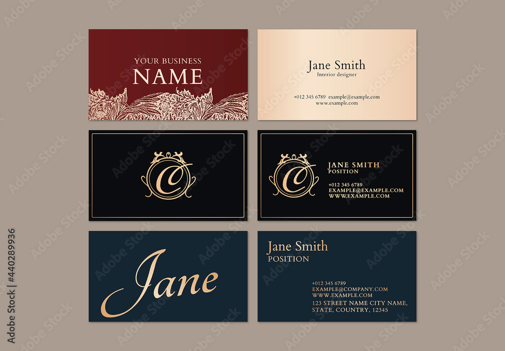 Luxury Business Card Layout Stock Template | Adobe Stock