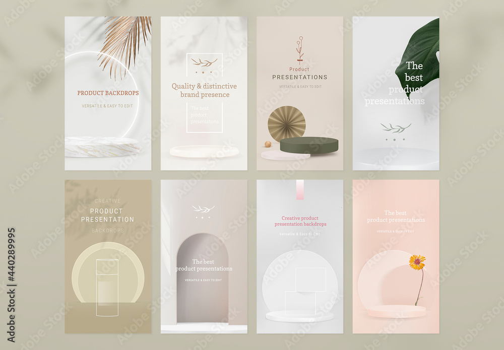 Modern Product Backdrop 3D Set Stock Template | Adobe Stock