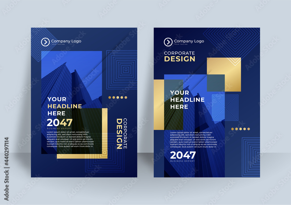 Cover brochure template header and footers polygonal pattern luxury ...