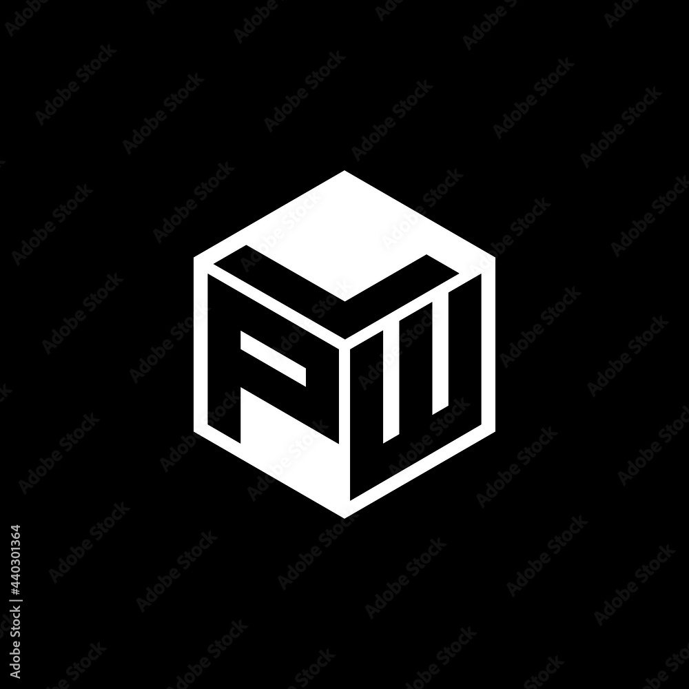 PWL letter logo design with black background in illustrator, vector ...