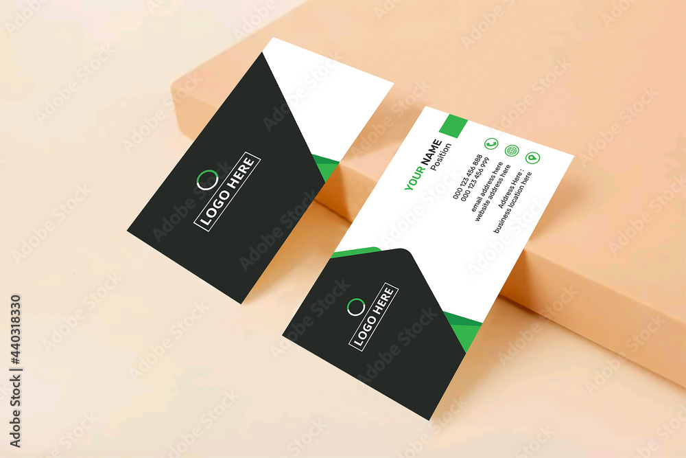 Double-sided creative business card vector design template. Business ...