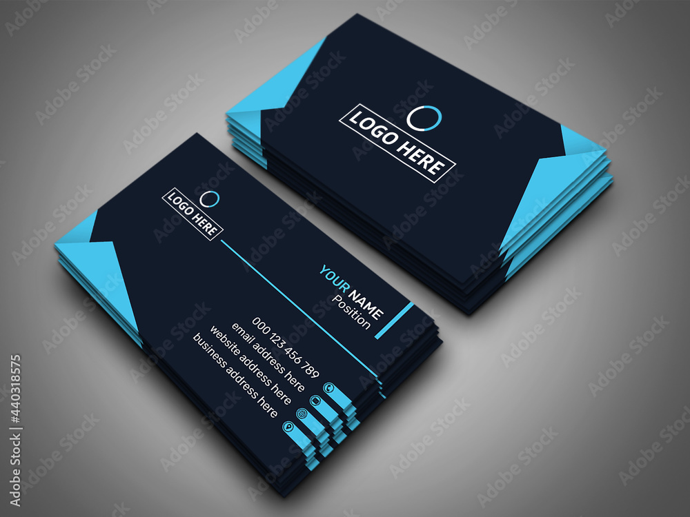 Double-sided creative business card vector design template. Business ...