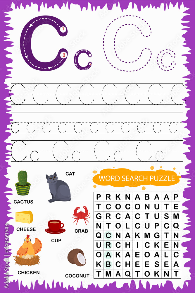 educational worksheet for children learning the English alphabet ...