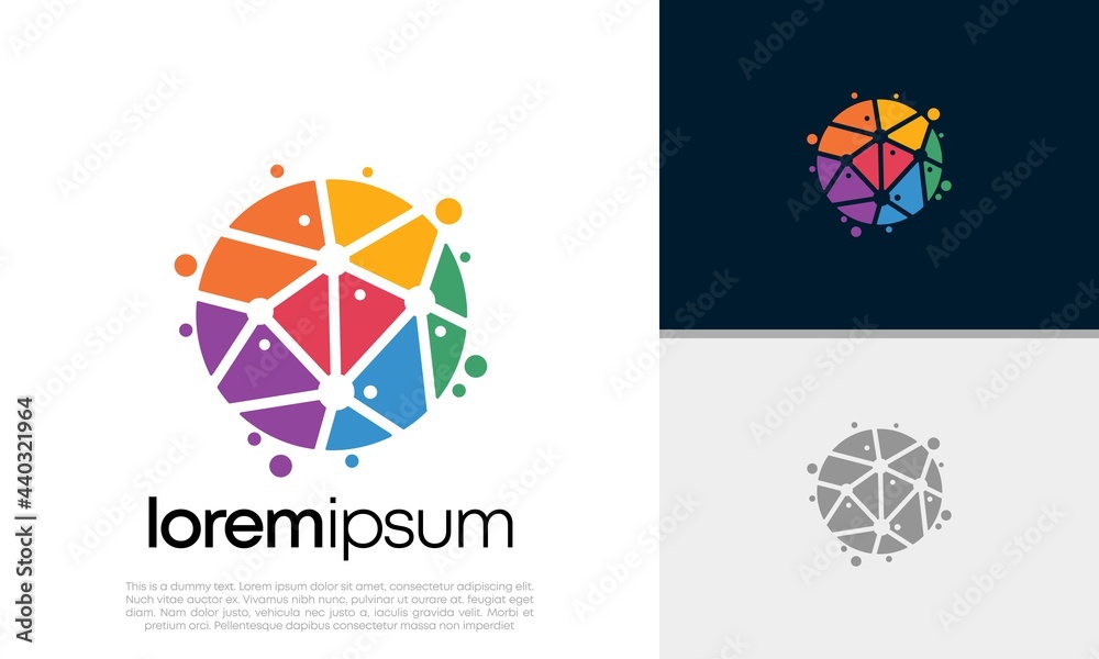 Abstract artificial intelligence logo. Innovative high tech logo ...