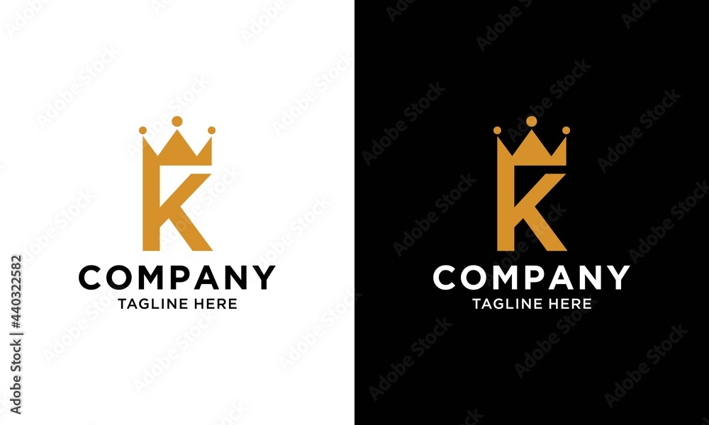 Letter K royal crown and luxury design template elements. Elegant ...