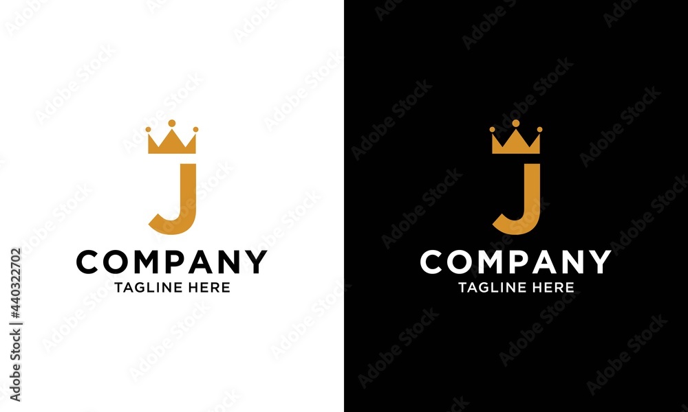 Letter J royal crown and luxury design template elements. Elegant ...