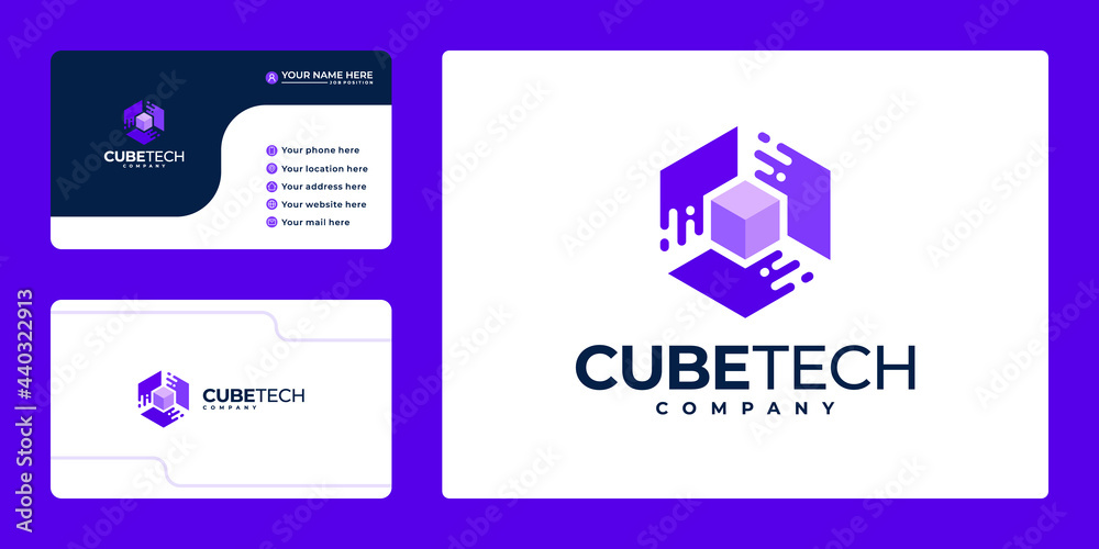 Cube technology logo design inspiration, hexagon concept, with business ...