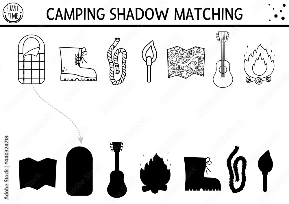 Camping Gear Coloring Page