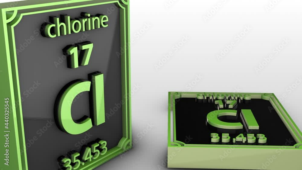 Vidéo Stock Periodic Table Of Elements - chlorine - Cl - 3d animation ...