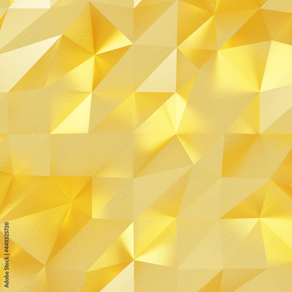 Gold polygon background 3d rendering, 3d illustration. Abstract ...