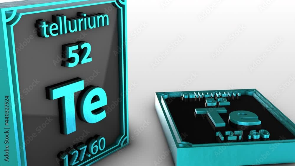 Periodic Table Of Elements - tellurium - Te - 3d animation model on a ...