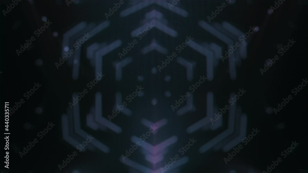 Technology and gaming product loop background with dotted hexagon ...