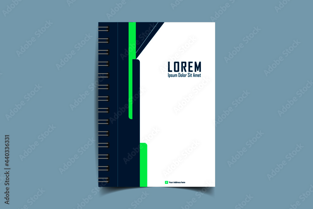Notebook cover template. Notepad Cover and page of the annual report ...