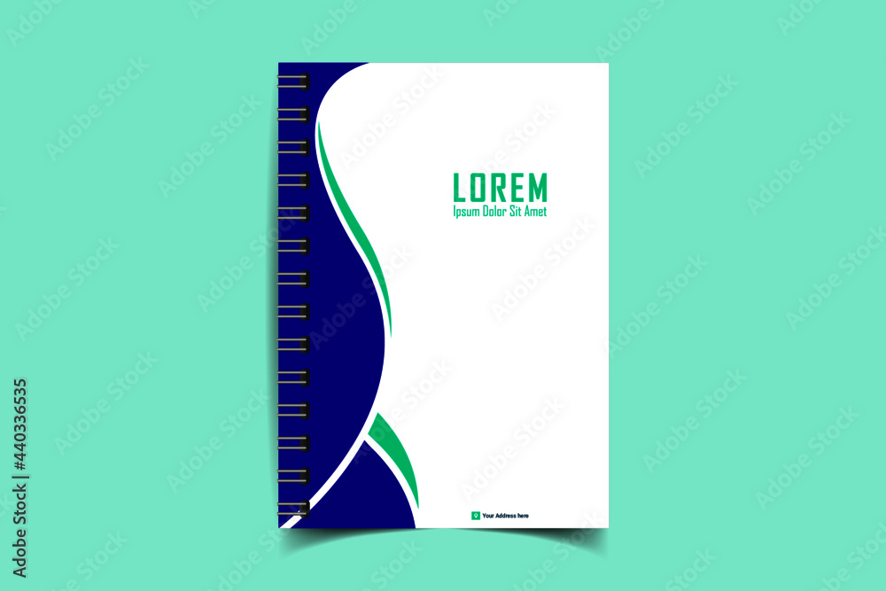 Notebook cover template. Notepad Cover and page of the annual report ...