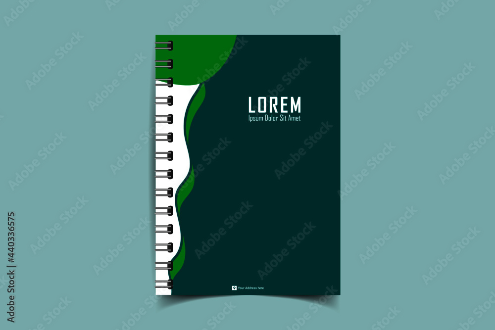 Notebook cover template. Notepad Cover and page of the annual report ...