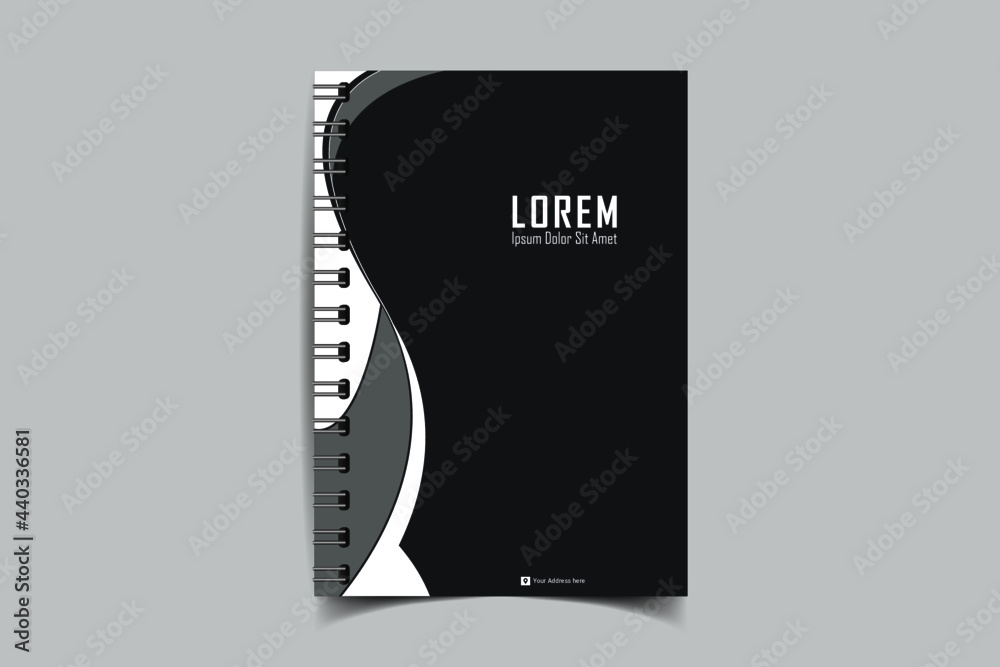 Notebook cover template. Notepad Cover and page of the annual report ...