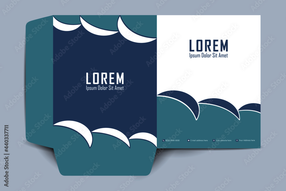 Folder design, cover for catalogue, brochures, layout for placement of ...