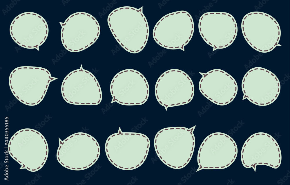 Set hand draw speech bubble on a dark background, vector speaking or ...