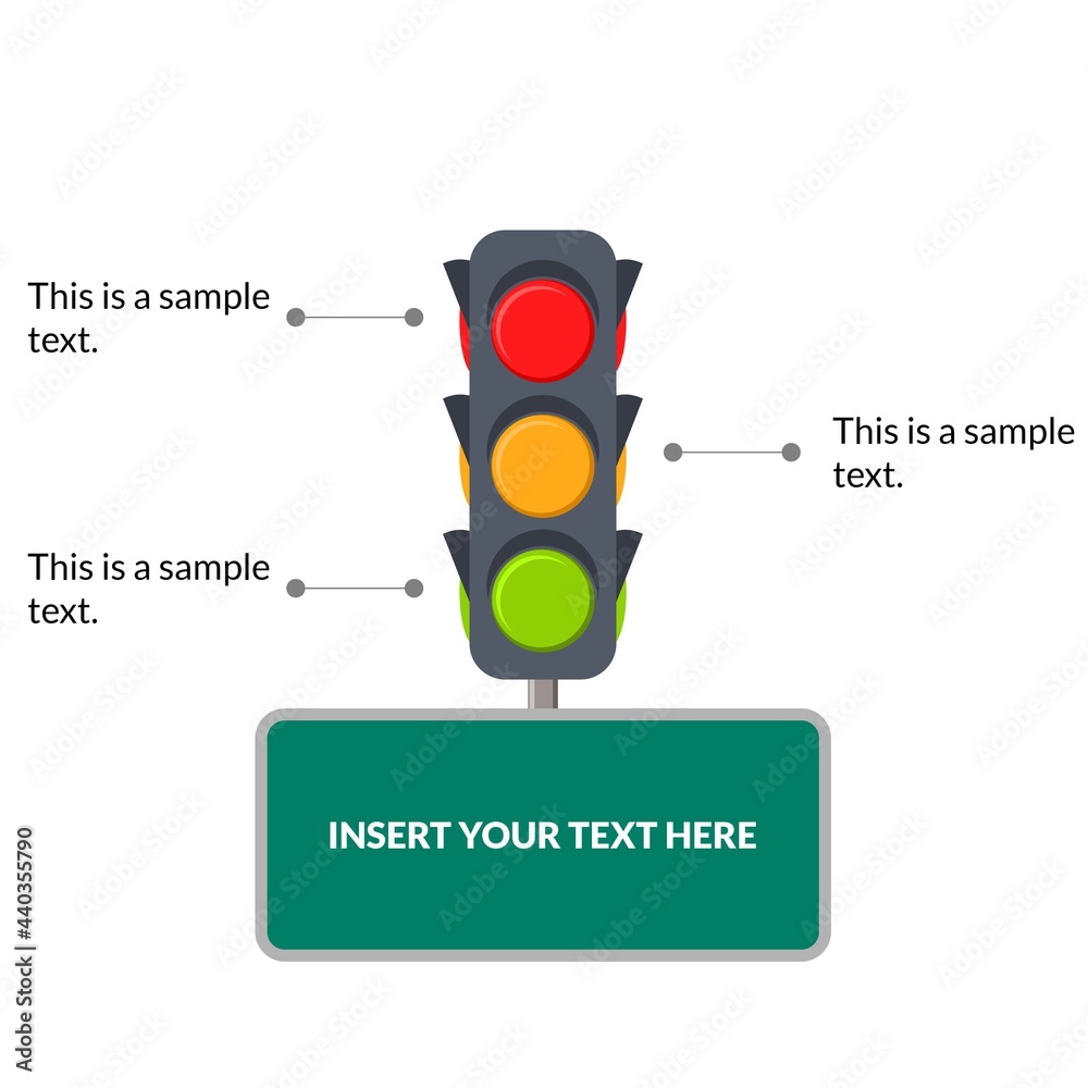 Vecteur Stock infographic traffic light signal and green sign in ...