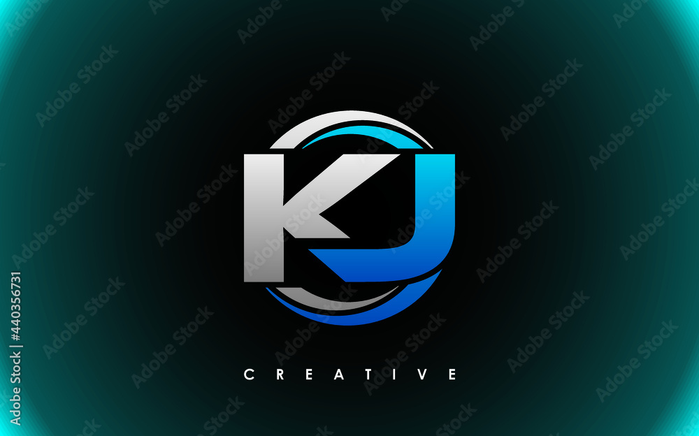 KJ Letter Initial Logo Design Template Vector Illustration Stock Vector ...