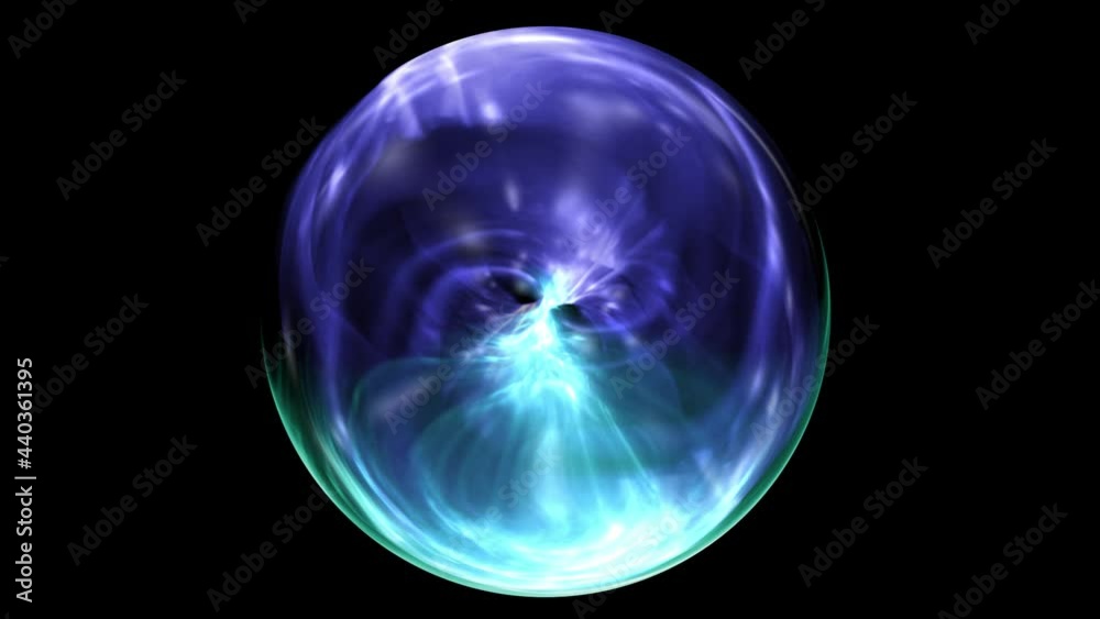Animated motion of a spiritual meditation in an abstracted crystal ball ...