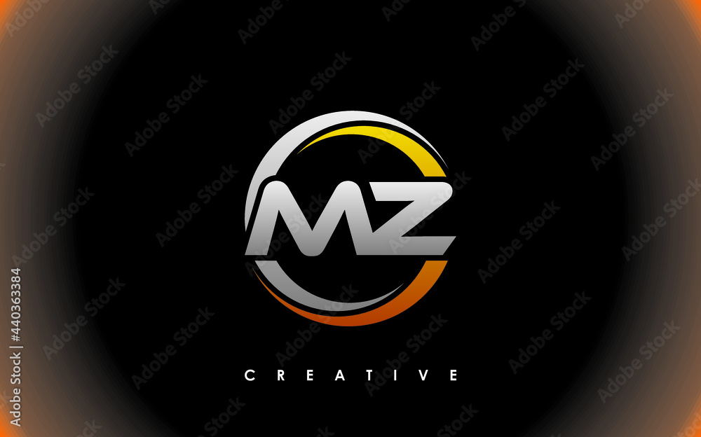 MZ Letter Initial Logo Design Template Vector Illustration Stock Vector ...