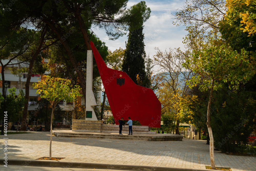 BERAT, ALBANIA: Monument to Margarita Tutulani, an anti-fascist hero of ...