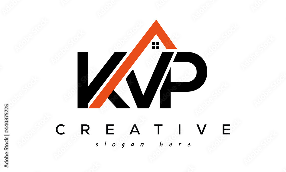 KVP letters real estate construction logo vector Stock Vector | Adobe Stock