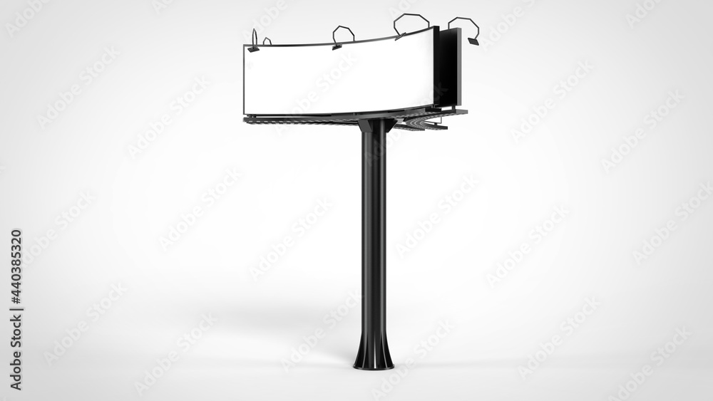 Street 3 side billboard with empty posters side view. Advertisement ...