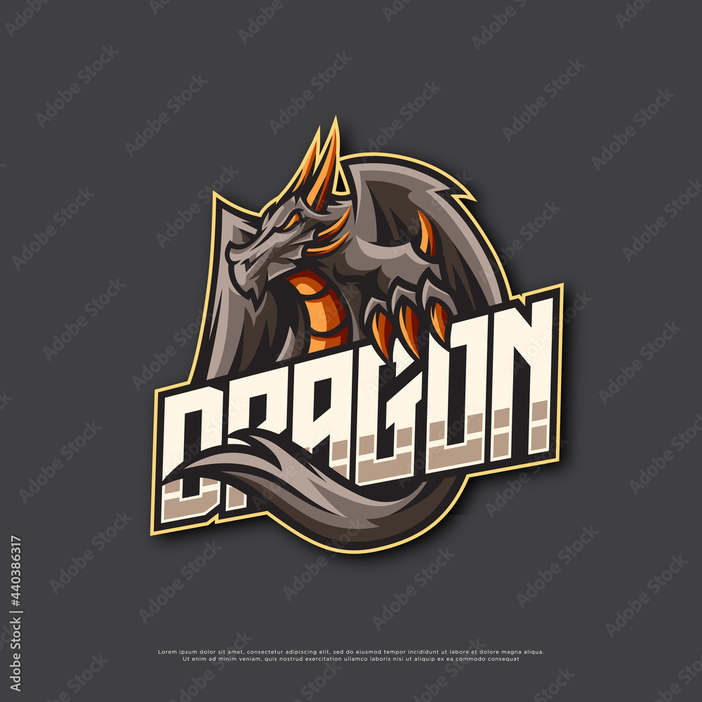 dragon mascot logo design Stock Vector | Adobe Stock