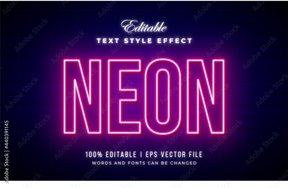 neon lights text in pink gradient neon style with 3d and embossed ...