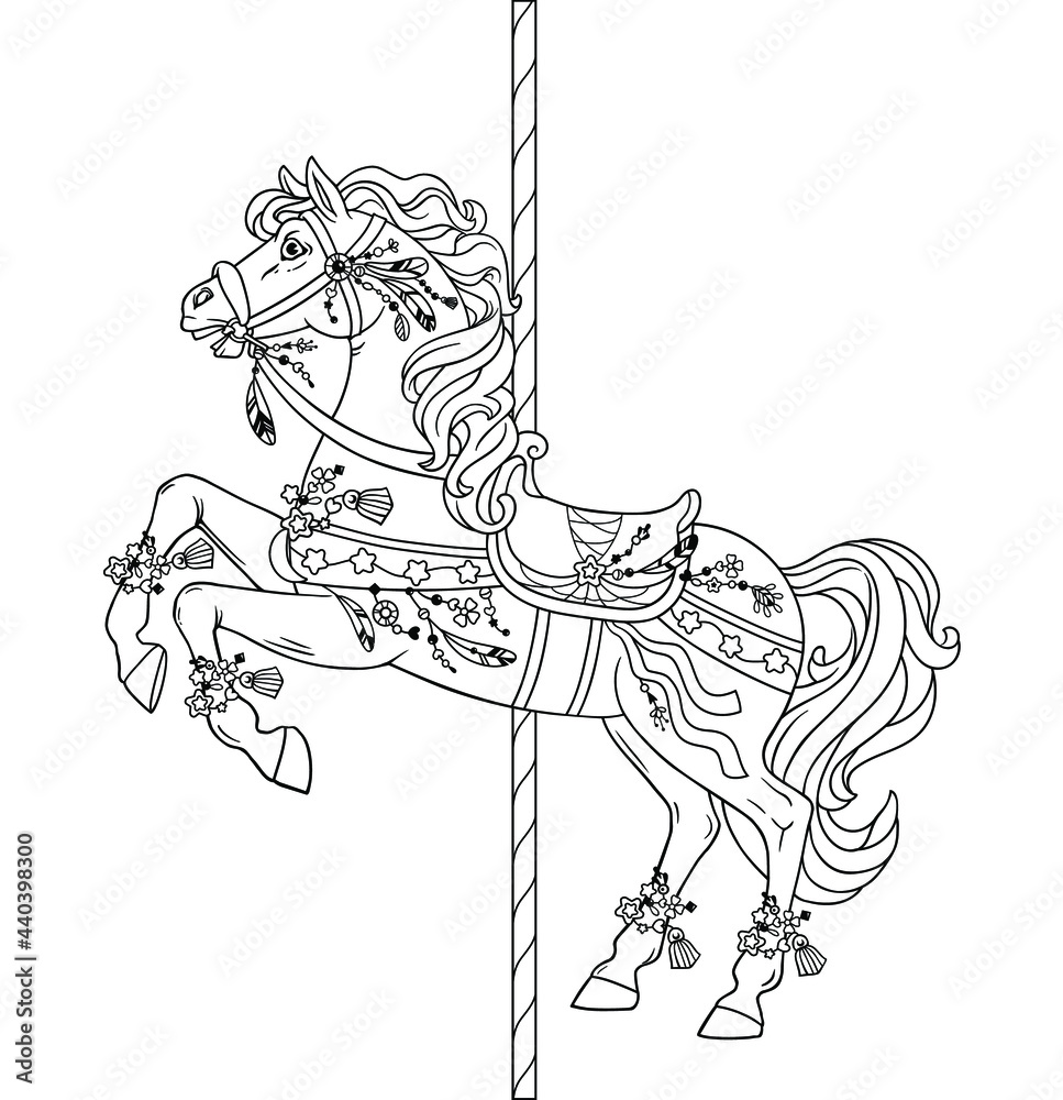 Carousel Horse, Merry go round horse, French carousel, Retro carousel ...