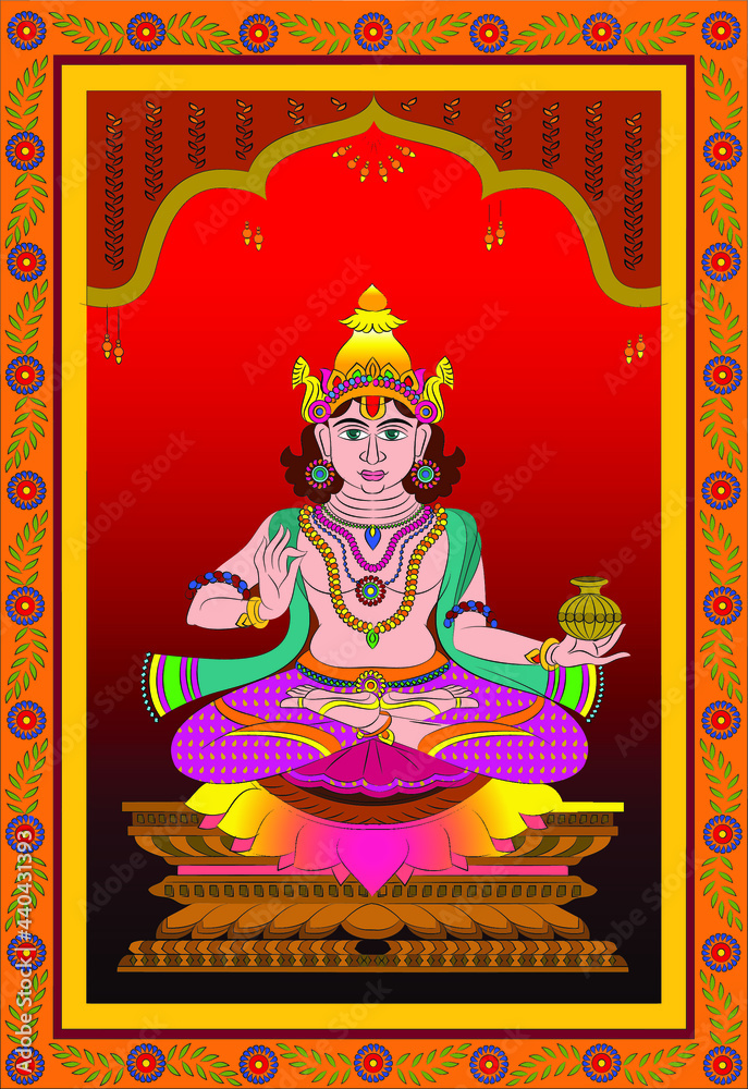 illustration of Lord Kuber, God of Wealth in Happy Dhanteras and Diwali ...