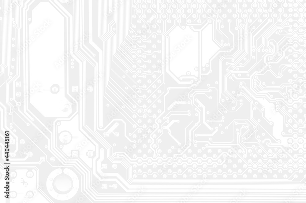 White texture background of printed circuit board. Computer technology ...