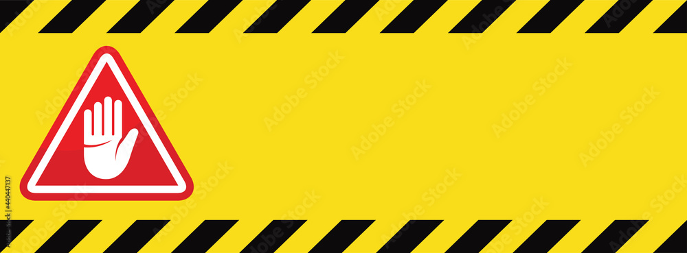 Warning stop sign. Important announcement. Design with stop icon for ...