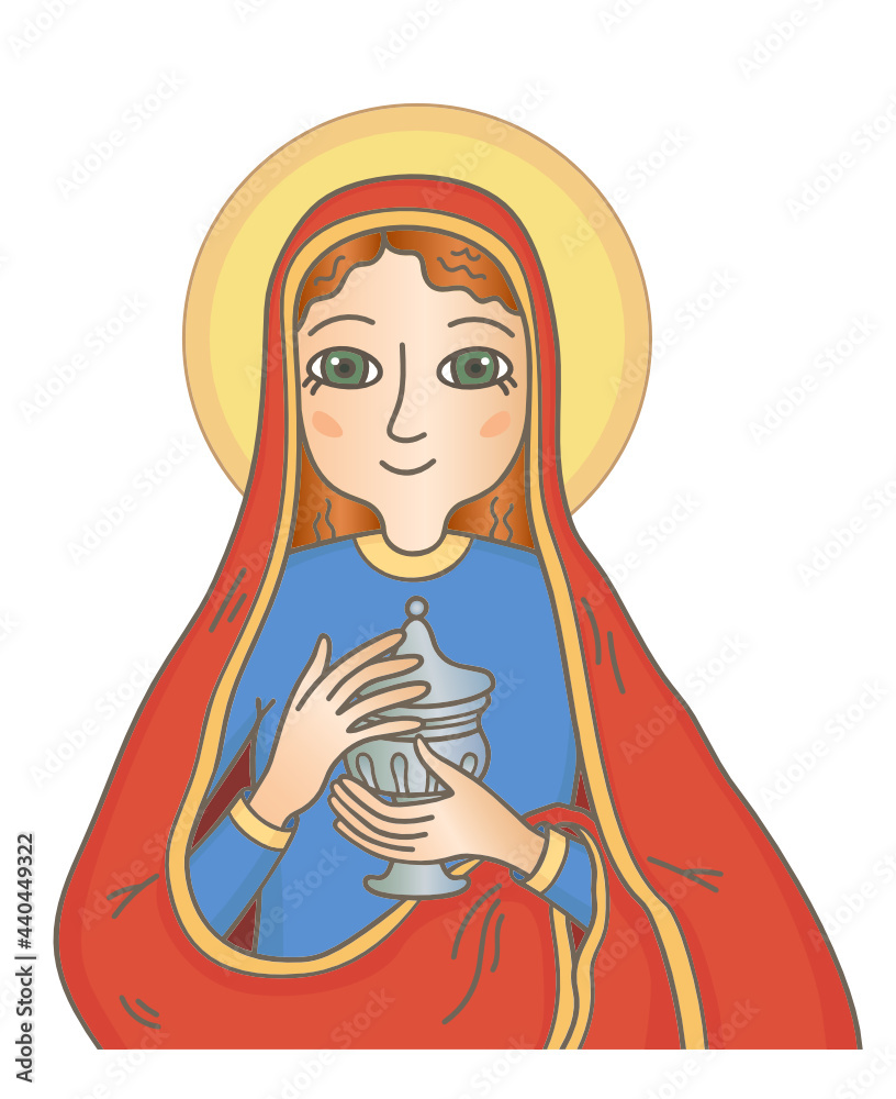 Vektorová grafika „Mary Magdalene, a follower of Jesus with one of her ...