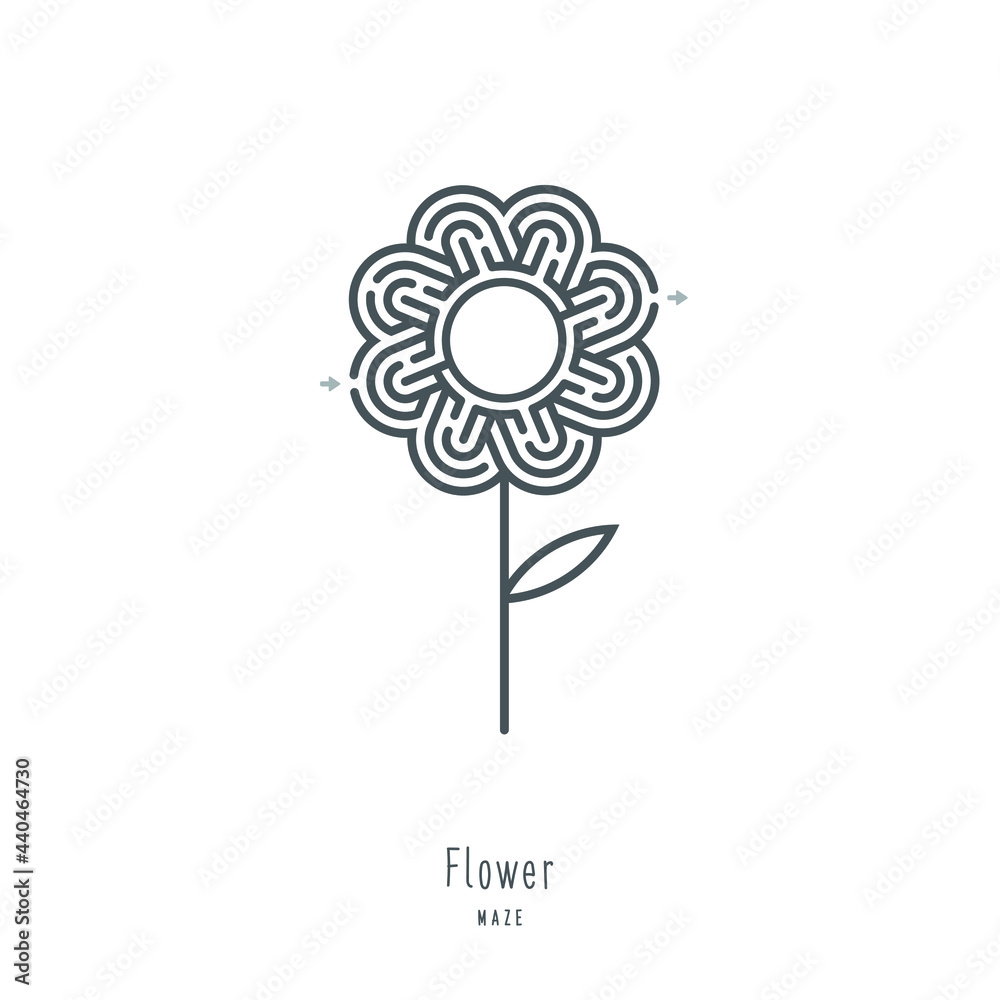 Vetor de Abstract maze chamomile. A logical game for the boss and the ...