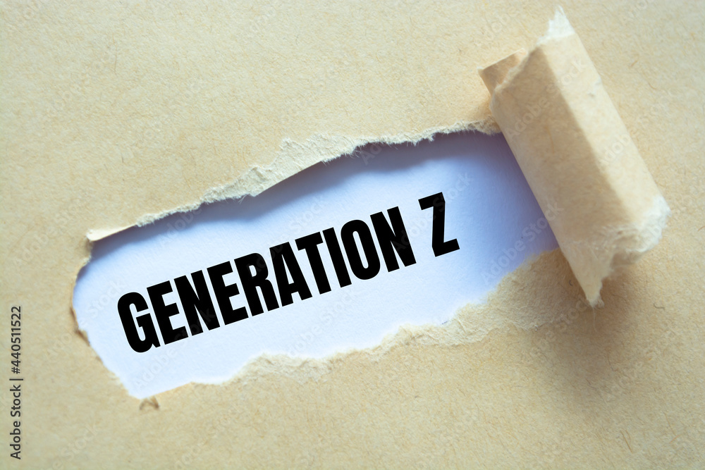 Generation Z text on brown envelope Stock Photo | Adobe Stock