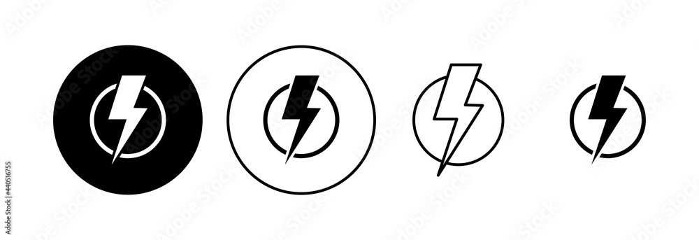 Power icon set. Power Switch Icon. Electric power Stock Vector | Adobe ...