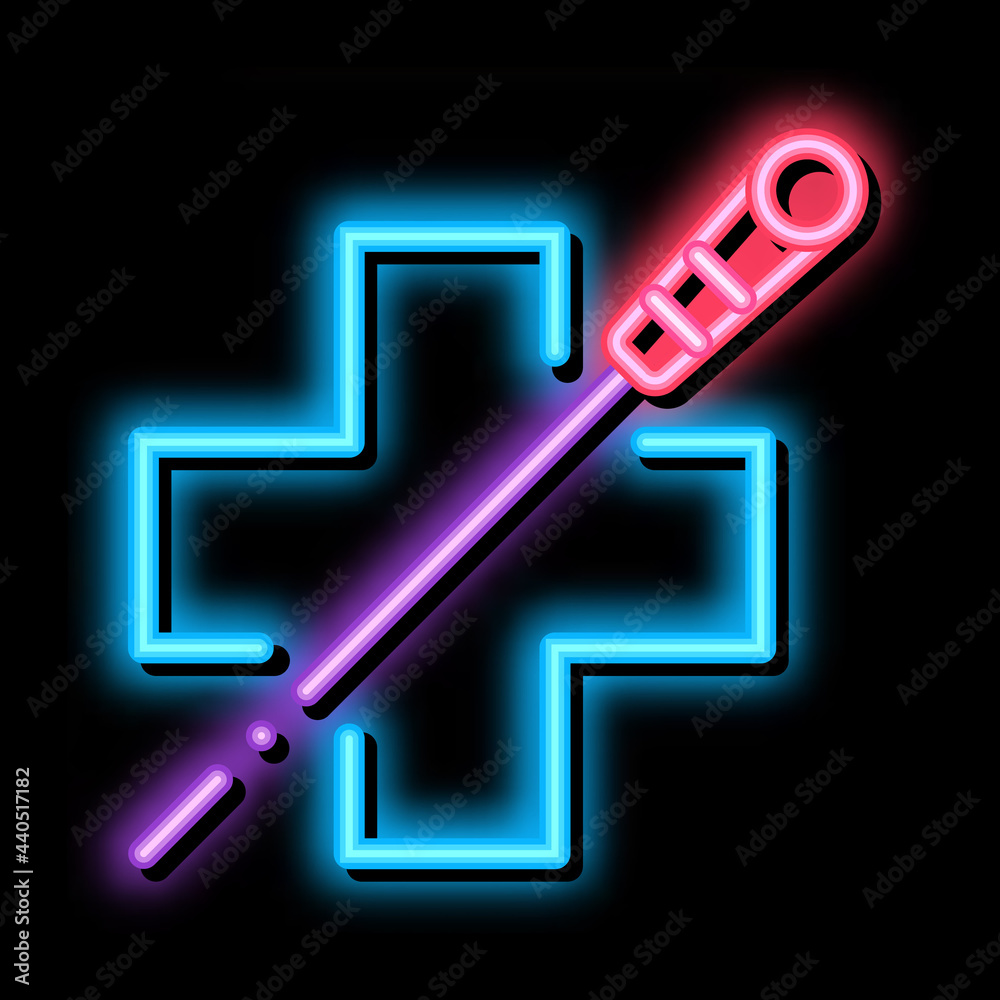 medical benefits of acupuncture neon light sign vector. Glowing bright ...