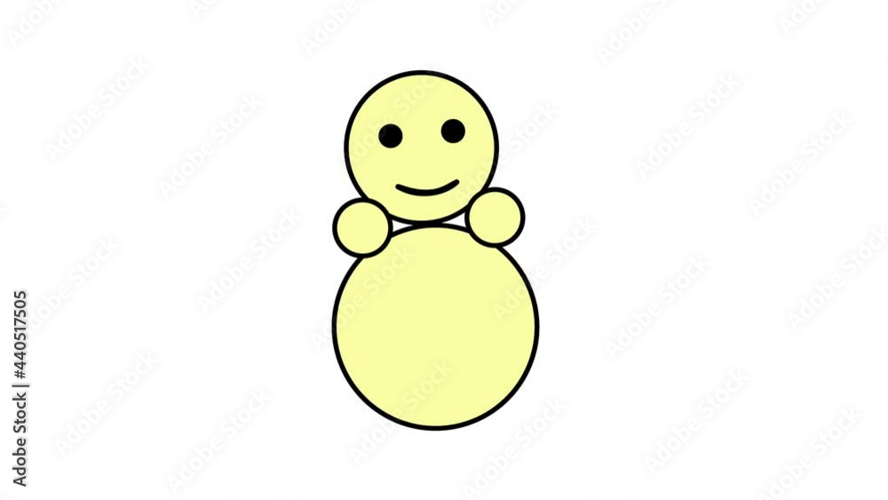 Roly-poly toy, optimism and fortitude symbol. Luma matte, seamless loop ...