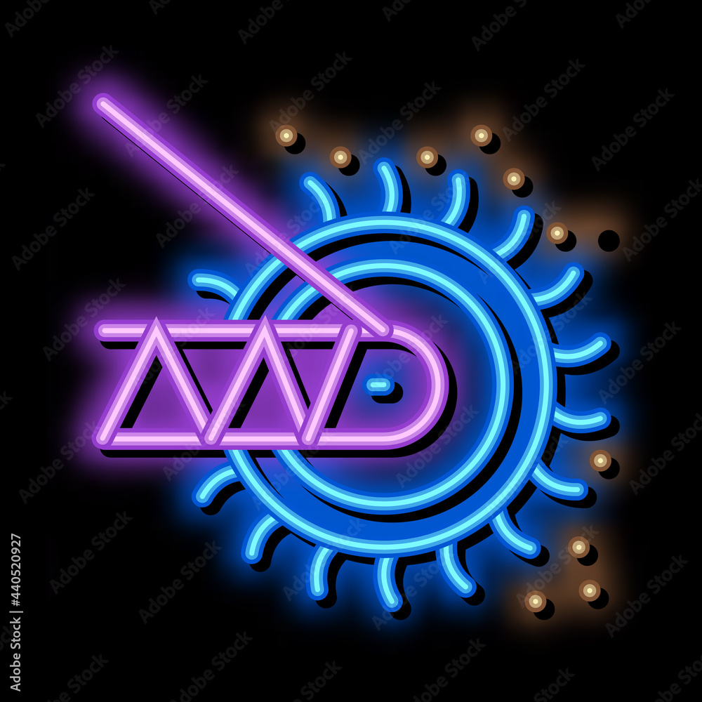 sharpening saw neon light sign vector. Glowing bright icon sharpening ...