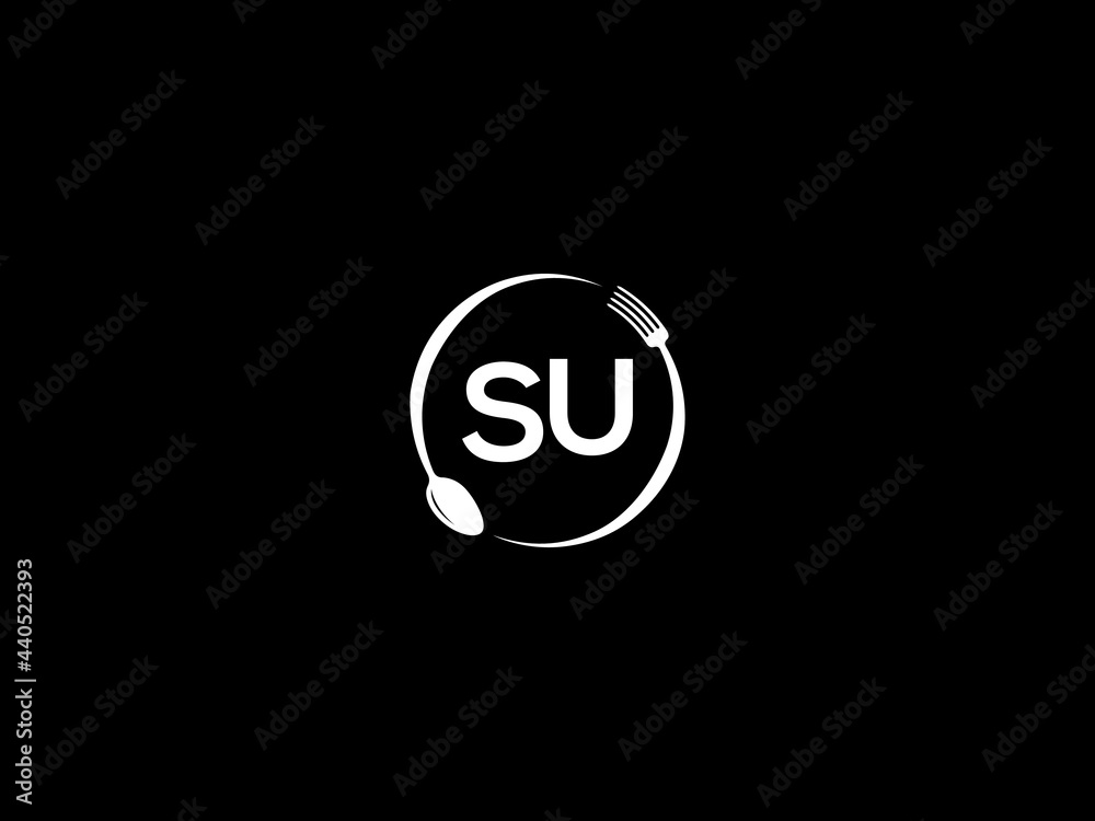 Letter SU Logo, restaurants su logo icon vector for modern kitchen ...