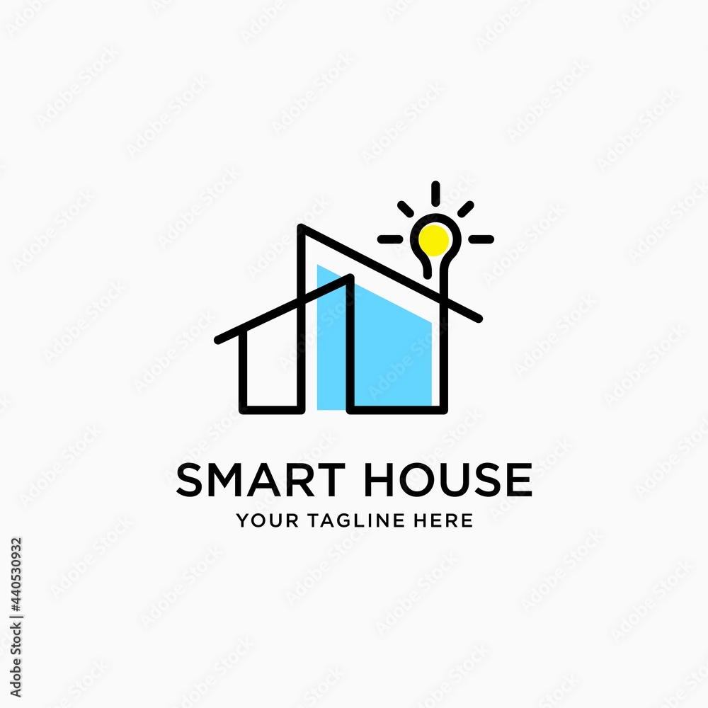 Smart house logo design, Construction, Real estate logo vector template ...