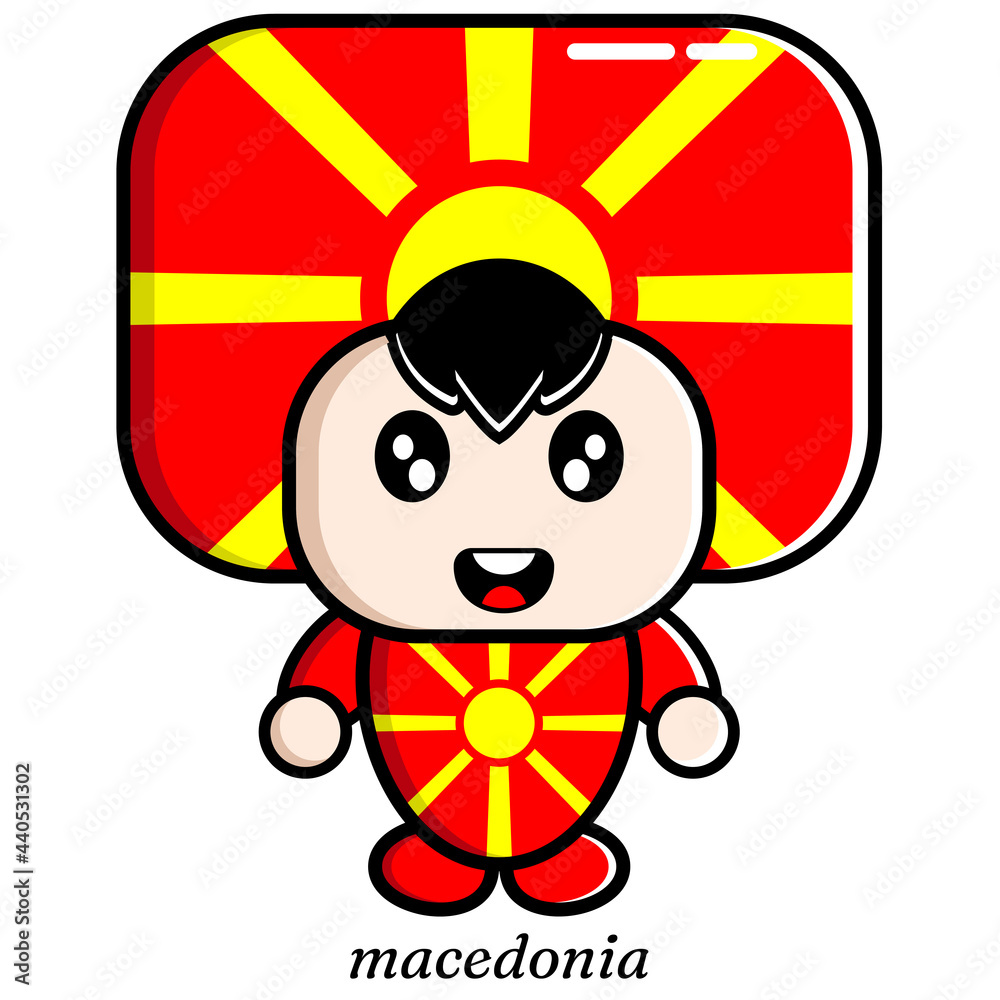 boy vector cartoon character wearing country flag Stock Vector | Adobe ...