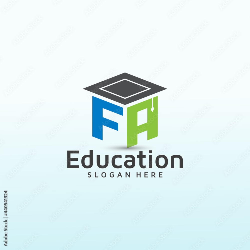 letter FA education logo design Stock Vector | Adobe Stock