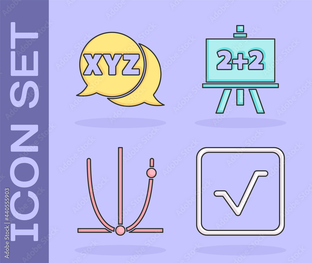 Set Square root, XYZ Coordinate system, Graph, schedule, chart, diagram and Chalkboard icon ...