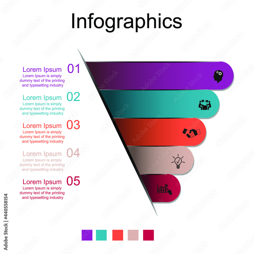 Business data visualization, infographics. Schematic of the process of ...