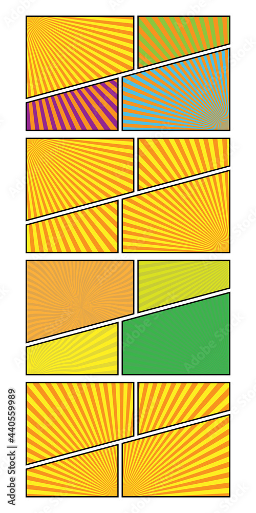 Comic panels . Pop art comic background. Comics book page template. 16: ...
