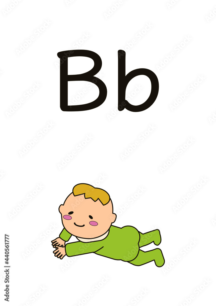 B of baby English alphabet spelling Stock Vector | Adobe Stock